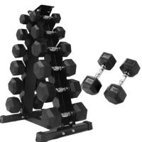 China Upgrade Your Fitness Routine with Black Hex Dumbbell Sets Rubber Coating Steel Material for sale
