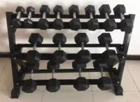 China Custom Gym Mancuernas kurzhantel equipment weight lifting dumbbell set man Fitness black rubber hex Dumbbell Sets for sale