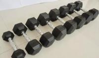 China Custom Gym Mancuernas kurzhantel equipment weight lifting dumbbell set man Fitness black rubber hex Dumbbell Sets for sale