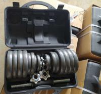 China Black Painted Cast Iron Barbell Dumbbell Set 15 20 30 50 55 KG Adjustable Weights for sale