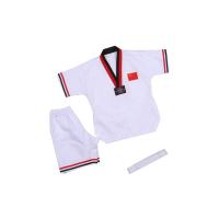 China Children's Custom Taekwondo Uniform with V Neck Design and Automated Cutting Technology for sale