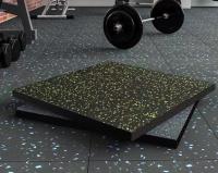 China Elastic Weight Lifting Gym Rubber Flooring Tiles Gym Rubber Floor Mat With EPDM Granules for sale