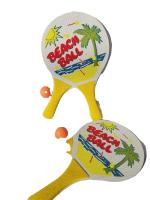 China Customized Logo Colored Wooden Beach Paddle Ball Set for Training High Quality Beach Racket for sale