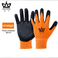 China Flexible and Protective Heavy Duty Nylon Rubber Coated Work Gloves for Hand Protection for sale