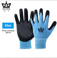 China Flexible and Protective Heavy Duty Nylon Rubber Coated Work Gloves for Hand Protection for sale