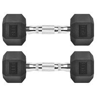 China 5kg Black Rubber Coated Cast Iron Hex Dumbbell Set Perfect for Home Strength Training for sale