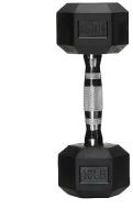 China Cast Iron Rubber Coated Hex Dumbbells for Gym Equipment Weightlifting Fitness Training for sale