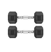 China Black Fixed Rubber Coated Dumbbell Perfect for Weightlifting and Strength Training for sale