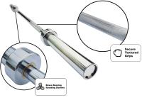 China Best Selling Power Weight Lifting Chromed Echo Barbell Bar Steel 2.2M 20KG Barbell Bar for sale