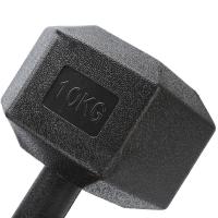 China Custom logo black cement hex dumbbell environmental protection cement dumbbells for sale
