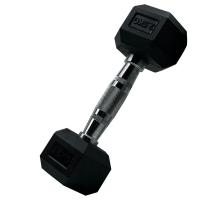 China Customized Steel Rubber Dumbbells for Free Weights Fix Rubber Steel Hex Dumbbell Set for sale