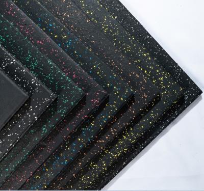 China 1000*1000*15mm EPDM Gym Mat Floor Rubber Flooring Tile Mats with Custom Printed Logo for sale