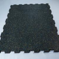 China EPDM Granules Gym Rubber Floor Mat for Elastic Weight Lifting Gym Flooring 500*500mm for sale
