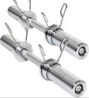 China Hot Selling Custom Logo Gym Fitness 20 Inch Chrome Plating Short Handle Barbell Bar for sale