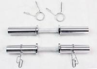 China Hot Selling Custom Logo Gym Fitness 20 Inch Chrome Plating Short Handle Barbell Bar for sale