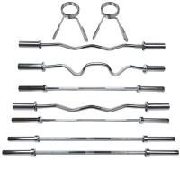 China Unisex Black Chrome Barbell Straight Curved Steel Bar for Fitness Training Equipment for sale