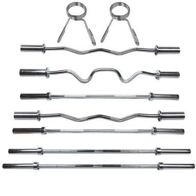 China Unisex Black Chrome Barbell Straight Curved Steel Bar for Fitness Training Equipment for sale