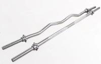 China Unisex Black Chrome Barbell Straight Curved Steel Bar for Fitness Training Equipment for sale