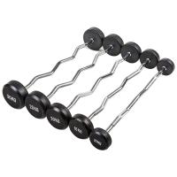 China Fixed Curl and Straight Rubber Barbell Gym Equipment Round Barbell For Sale for sale