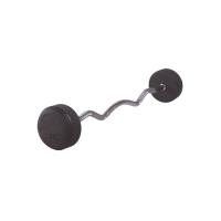 China Fixed Curl and Straight Rubber Barbell Gym Equipment Round Barbell For Sale for sale