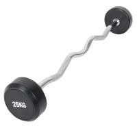 China Fixed Curl and Straight Rubber Barbell Gym Equipment Round Barbell For Sale for sale