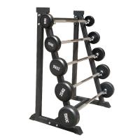 China Body Building Fixed Rubber Coated Head Curl Weightlifting Straight Barbell Customized for sale