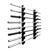 China Gym Wall Mounted Barbells Storage Rack Weight Bar Holder with Customized Logo Design for sale