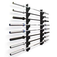 China Gym Wall Mounted Barbells Storage Rack Weight Bar Holder with Customized Logo Design for sale