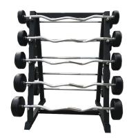 China China Wholesale Fitness Equipment Different Weight Fixed Straight EZ Curl Rubber Barbell for sale