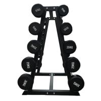 China China Wholesale Fitness Equipment Different Weight Fixed Straight EZ Curl Rubber Barbell for sale