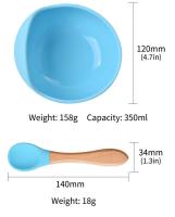 China Toddler Infant Silicone Suction Bowl With Spoon Non Slip BPA Free Resistant for sale
