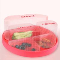 China Red Silicone Childrens Plates Unbreakable Silicone Suction Divided Plate for sale
