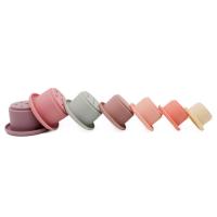 China 7 Cups Montessori Sensory Silicone Building Blocks Silicone Stacking Toy for sale