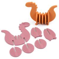China 6PCS Baby Silicone Toys Building Blocks Dinosaur CE / EN71 / FDA for sale