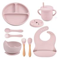 China FDA Baby Silicone Feeding Set 200ml Silicone Tableware Set for sale