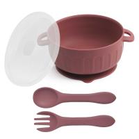 China 400ml Baby Silicone Feeding Set Silicone Feeding Bowl For 0-3 Years Old Kids for sale