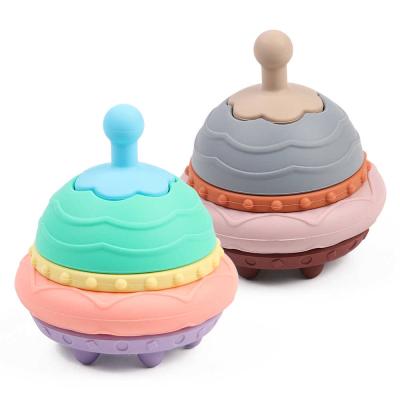 China 2 To 4 Years Old Baby Silicone Toys EN71 Silicone Stacking Blocks for sale