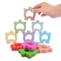 China CPC 10pcs Silicone Building Blocks Childrens Silicone Toys Morandi Blue for sale