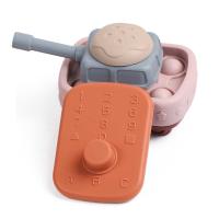 China Non Toxic Baby Silicone Toys Tank 0 To 24 Months Age Infant Pink for sale