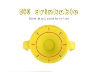 China 360 Training Kids Silicone Cup Yellow Sippy Cup With Straw And Handles for sale
