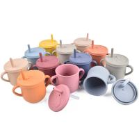 China 5.3oz 150mL Silicone Sippy Straw Cup -40C To 230C Temperature Range for sale