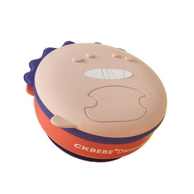 China Round Silicone Feeding Bowl Dinosaur Weaning Sets Silicone for sale