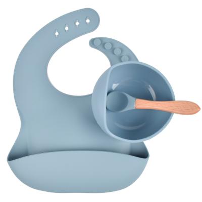 China Grey Cute Lightweight Silicone Feeding Bib 2 Years Old Rubber Bib for sale