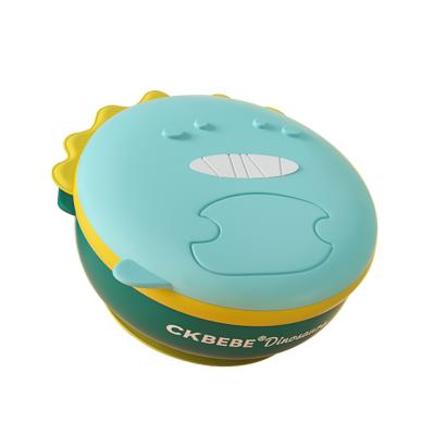 China Leakproof Microwave Suction Bowl With Lid Dinosaur Design Bowl Silicone for sale