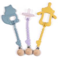 China Squirrel Personalized Silicone Pacifier Clip Baby Silicone Pacifier Chain for sale