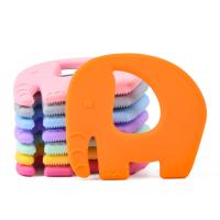 China Orange Babies Silicone Teether Elephant Teether Food Grade for sale