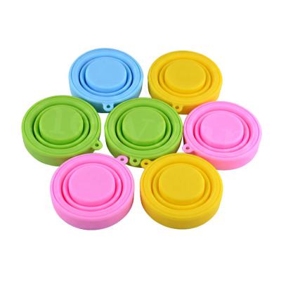 China Candy Color 170ml Silicone Travel Mug Rose Silicone Collapsible Travel Cup for sale