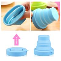 China Candy Color 170ml Silicone Travel Mug Rose Silicone Collapsible Travel Cup for sale
