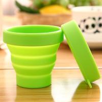 China Candy Color 170ml Silicone Travel Mug Rose Silicone Collapsible Travel Cup for sale
