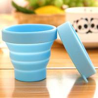 China Candy Color 170ml Silicone Travel Mug Rose Silicone Collapsible Travel Cup for sale
